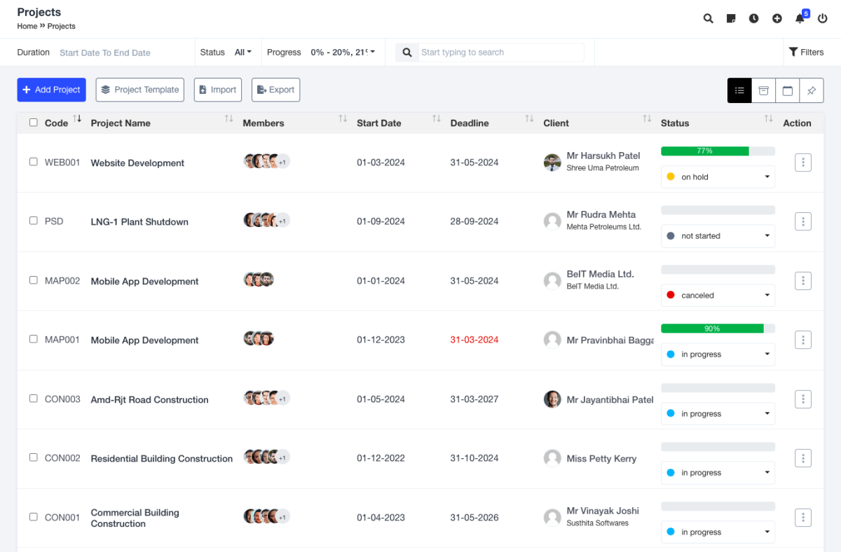 Seanergy Projects – Online Project Management Platform